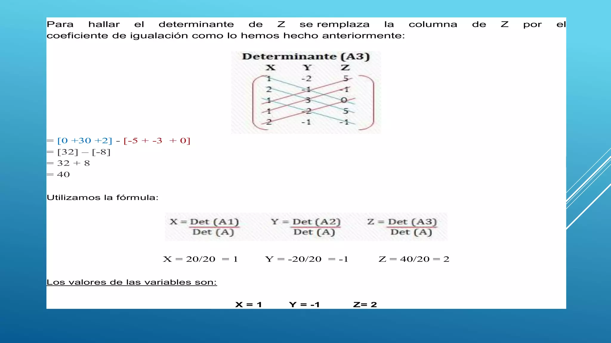 método de determinantes cramer y sarrus 3x3 | PPTX | Physics | Science