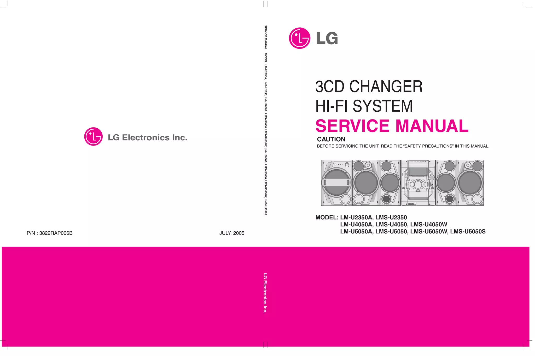 Equipo de sonido lg lm u5050 u4050 a | PDF