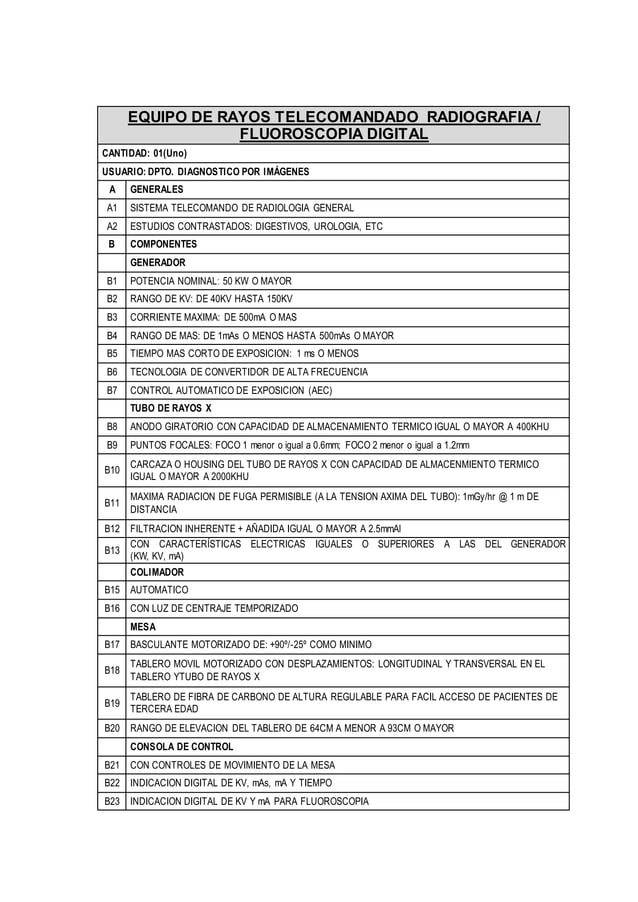 Equipo Radiografia Fluroscopia Telecomandado Pdf Descarga Gratuita