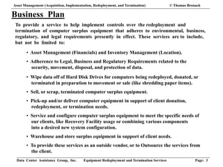 Equipment Redeployment and Termination Procedures | PPT