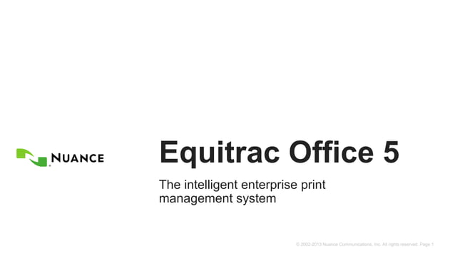 Equitrac office v5.0 end user presentation (full) | PPT | Desktop Publishing | Computer Software ...