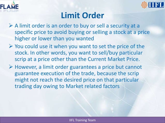 Equity Types of Orders | PPT