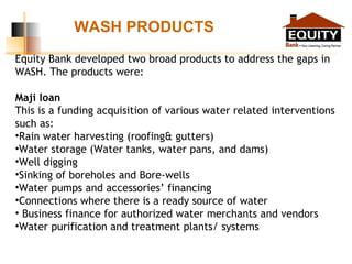 Equity Bank presentation on microfinance for WASH - East Africa ...