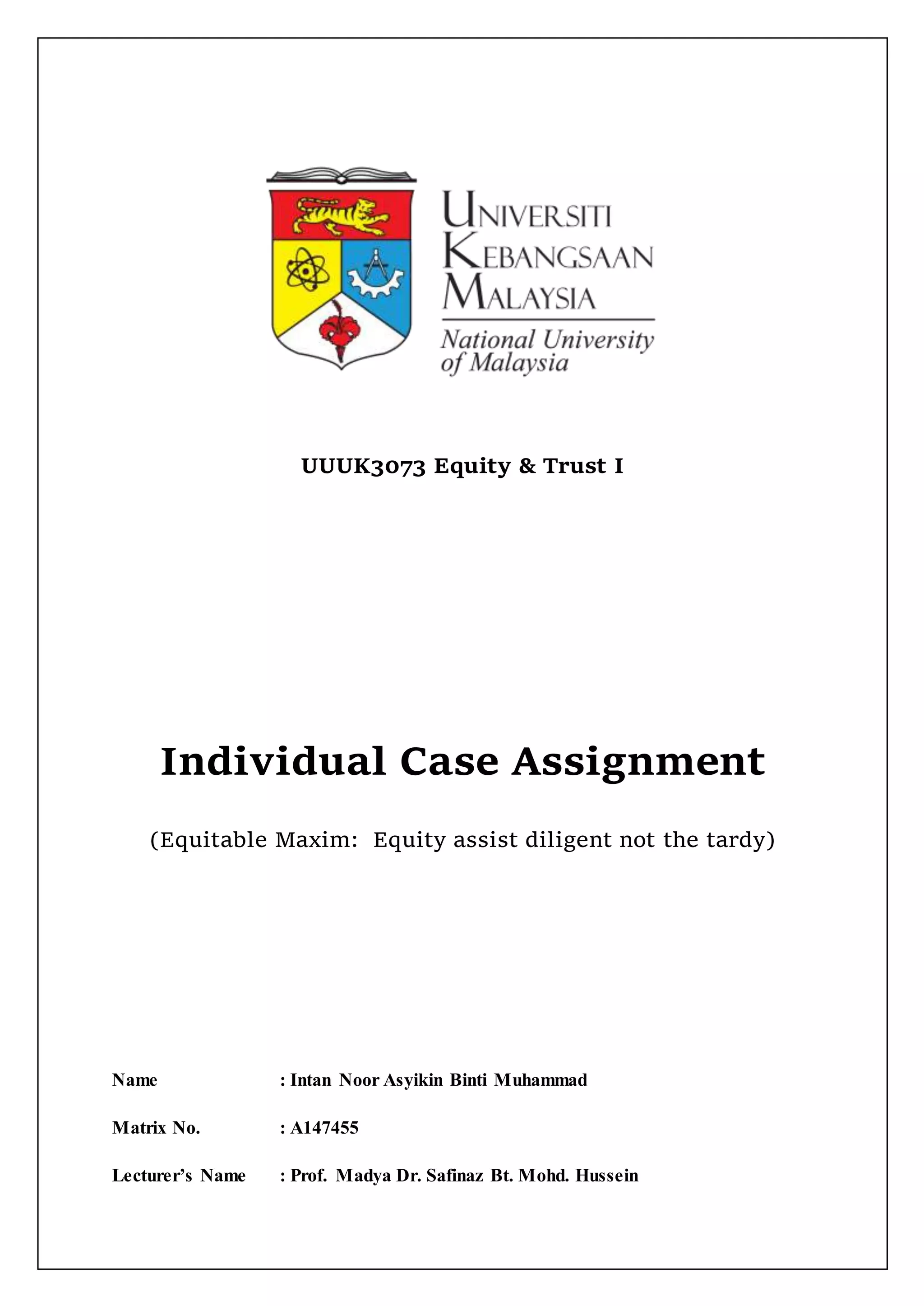 equity assist diligent not the tardy | DOCX