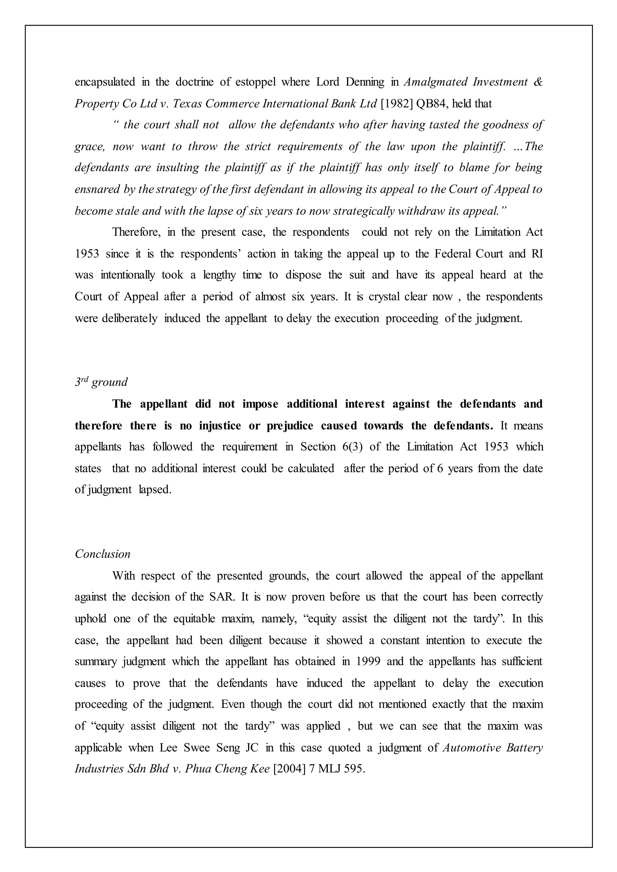 equity assist diligent not the tardy | DOCX