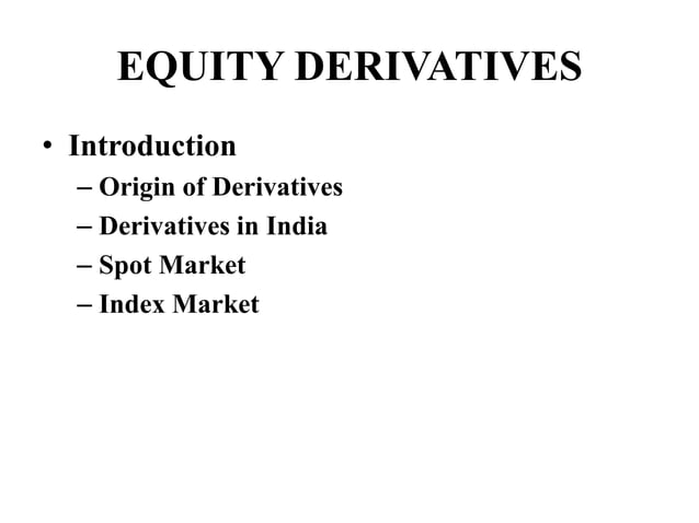 Equity derivatives | PPT