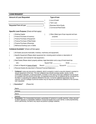 Equity finance loan form application | PDF