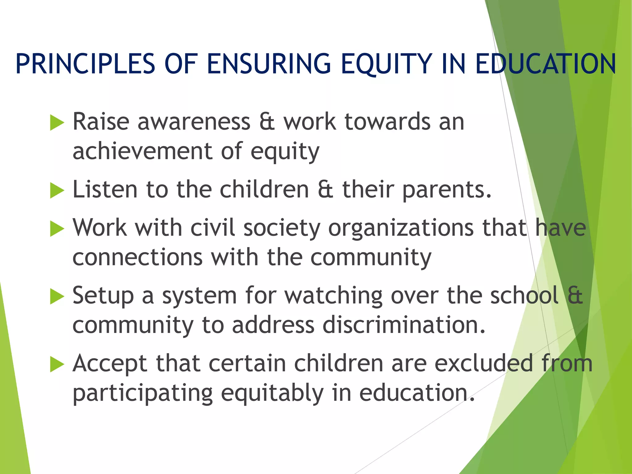 EQUITY IN EDUCATION | PPTX