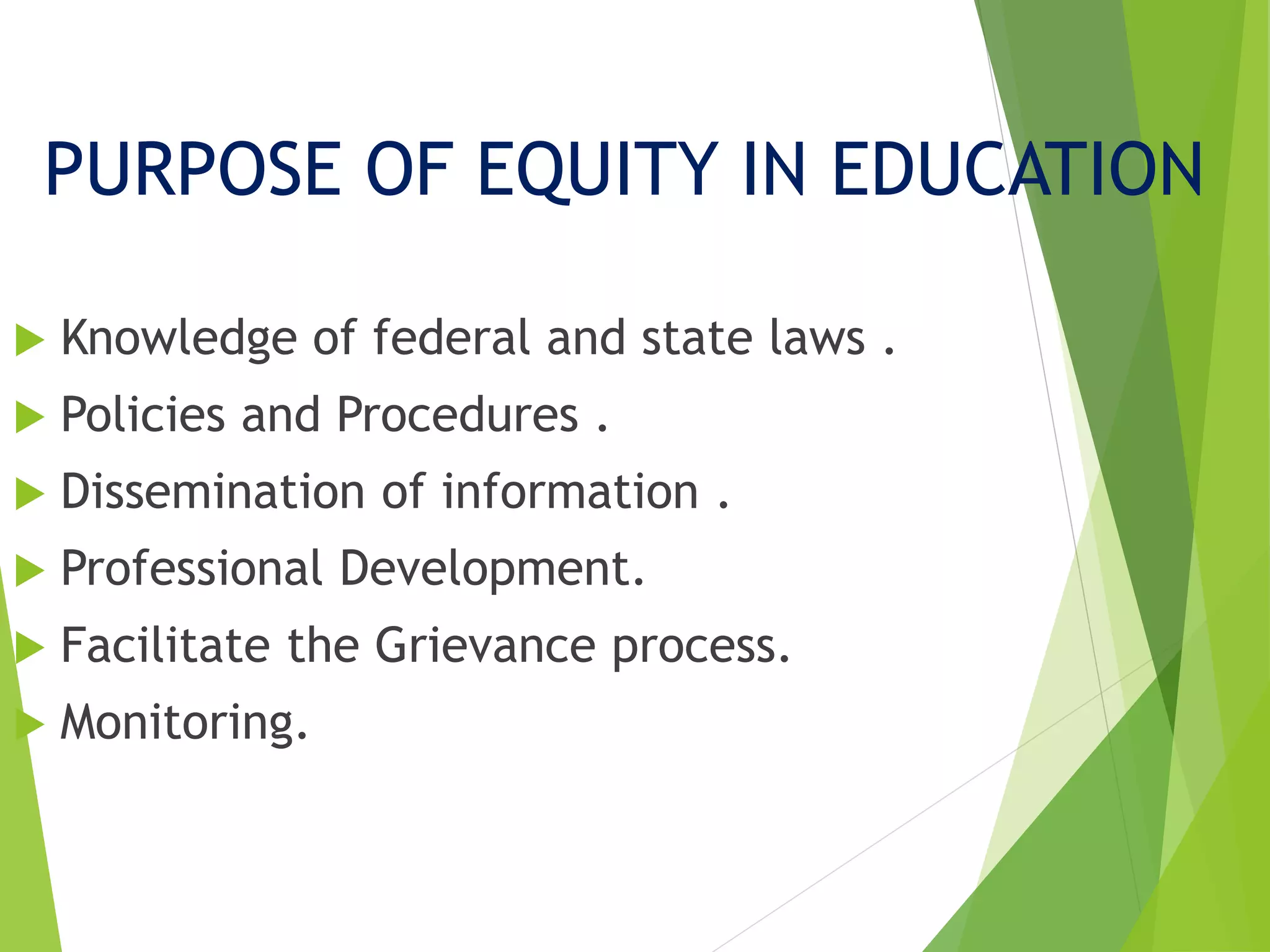 EQUITY IN EDUCATION | PPTX