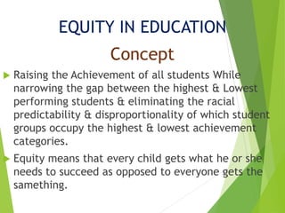EQUITY IN EDUCATION | PPTX