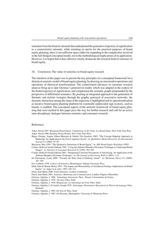 Brand equity planning with structuralist operations and operations of rhetorical transformation ...