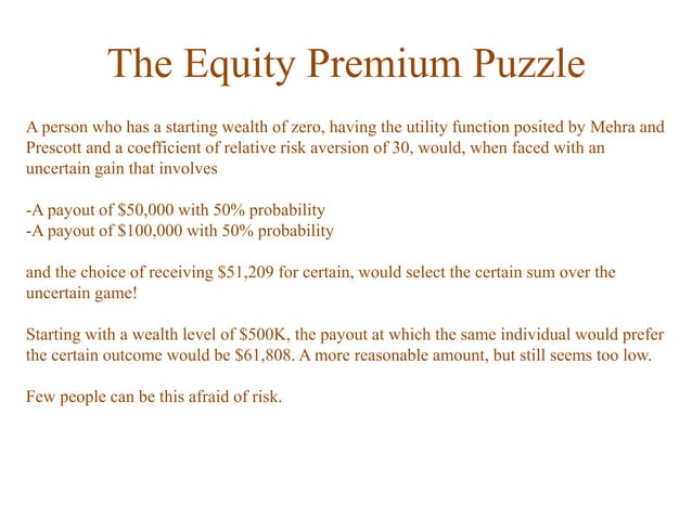 equity premium puzzle slides 2020-2021 U30273 ...