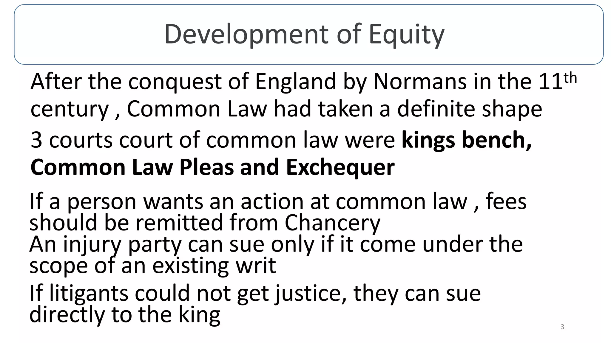 Equity law ,its development and maxims presentation | PDF