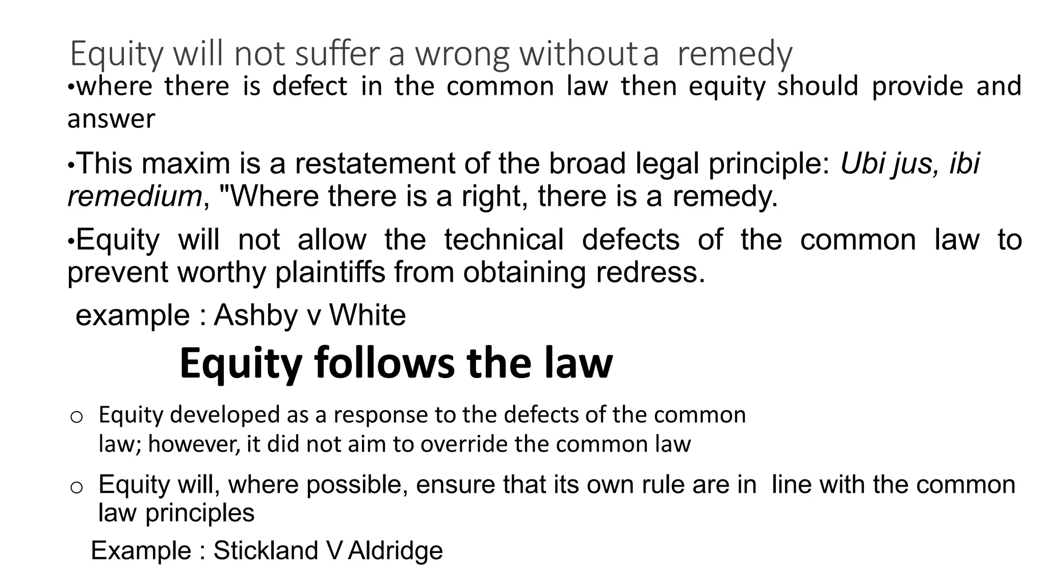 Equity law ,its development and maxims presentation | PDF