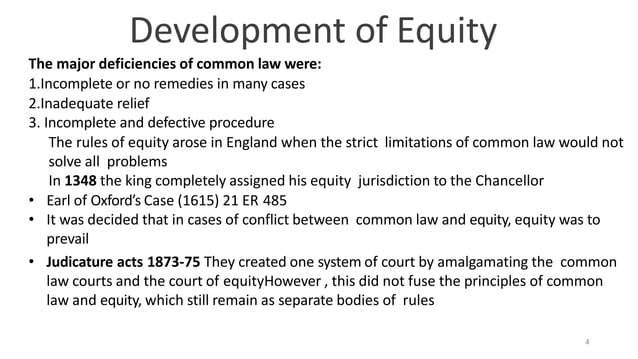 Equity law ,its development and maxims presentation | PDF