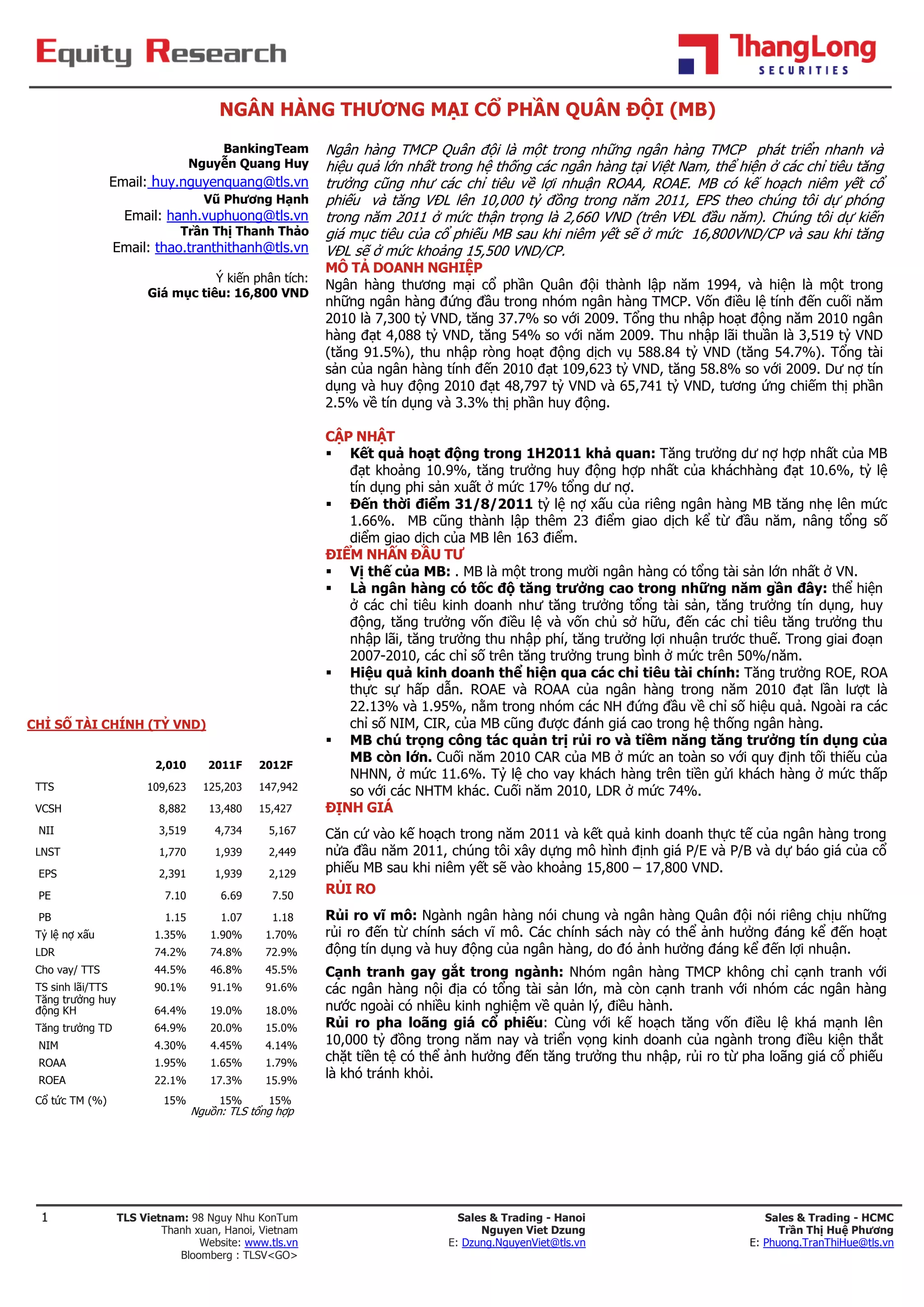Equity research mb_271011_vn | PDF