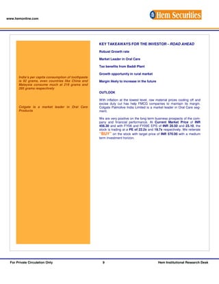 Equity Research Of Colgate Palmolive Imppppppp | PDF