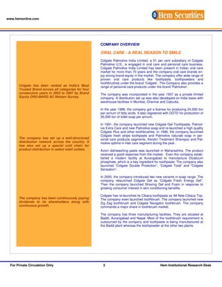 Equity Research Of Colgate Palmolive Imppppppp | PDF