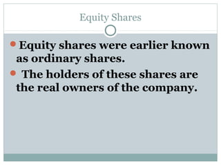 Equity shares ppt | PPT