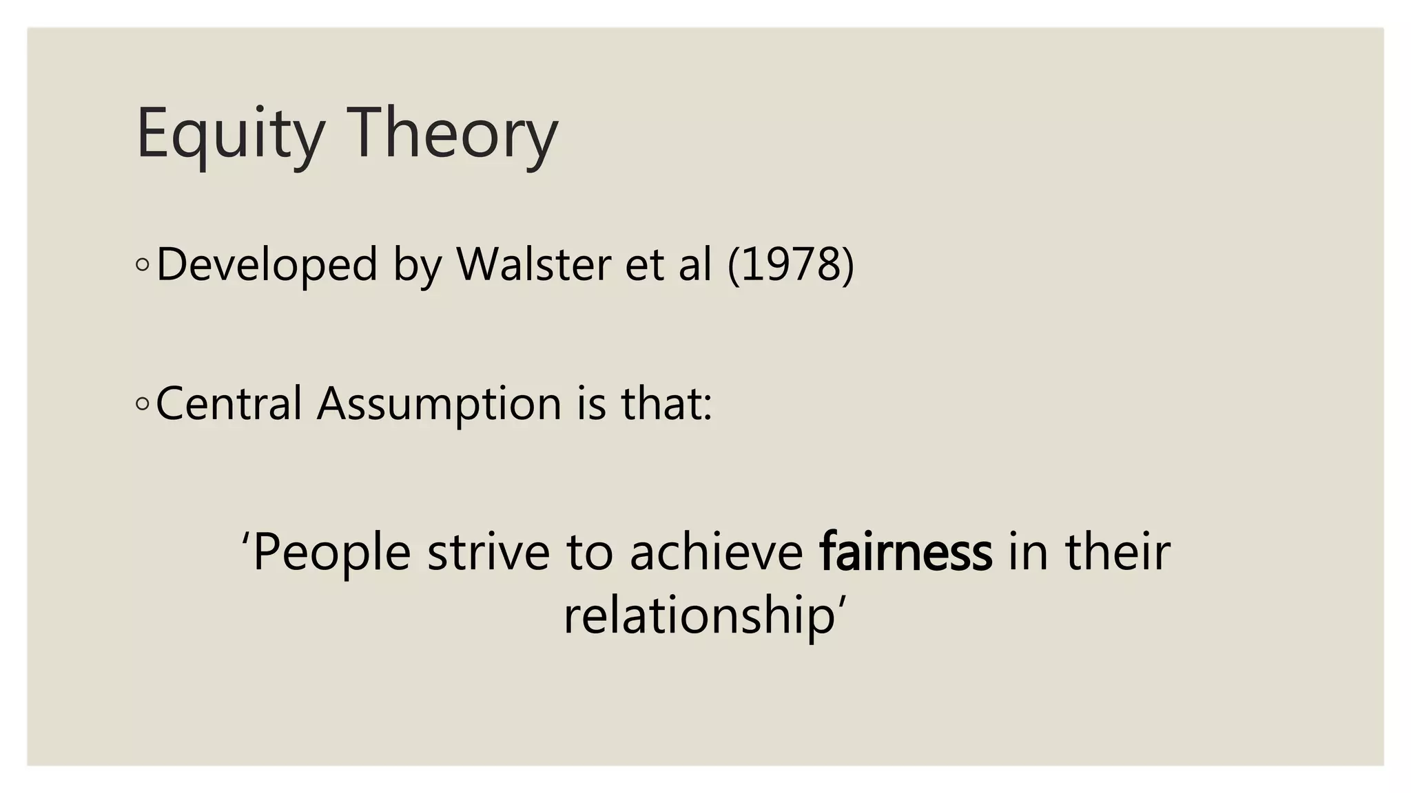 Equity theory maintenance | PPTX
