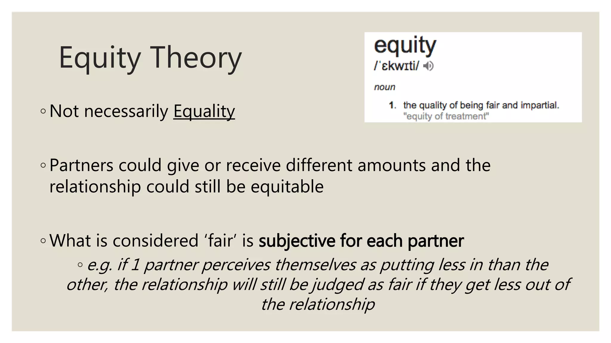 Equity theory maintenance | PPTX