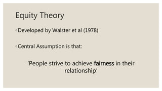 Equity theory maintenance | PPTX