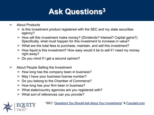 Equity Trust Company Scam & Fraud Awareness | PPT