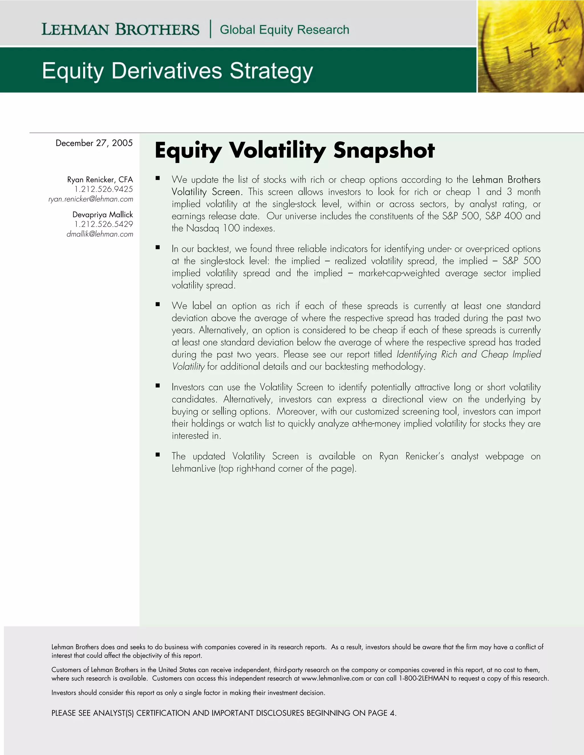 Using Proprietary Algorithms to Identify an Option's Relative Price | PDF