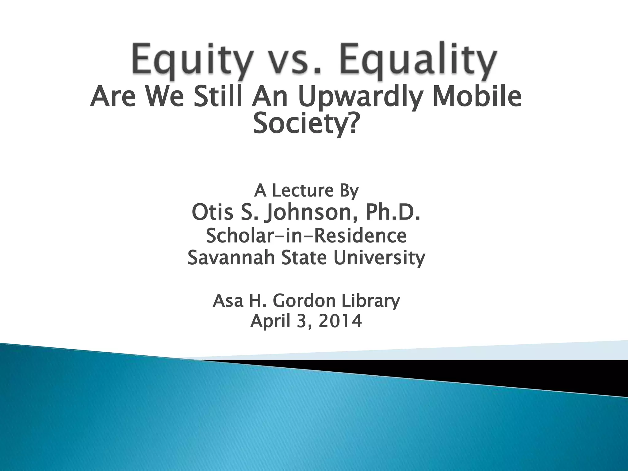 Equity vs equality spring14 | PPT