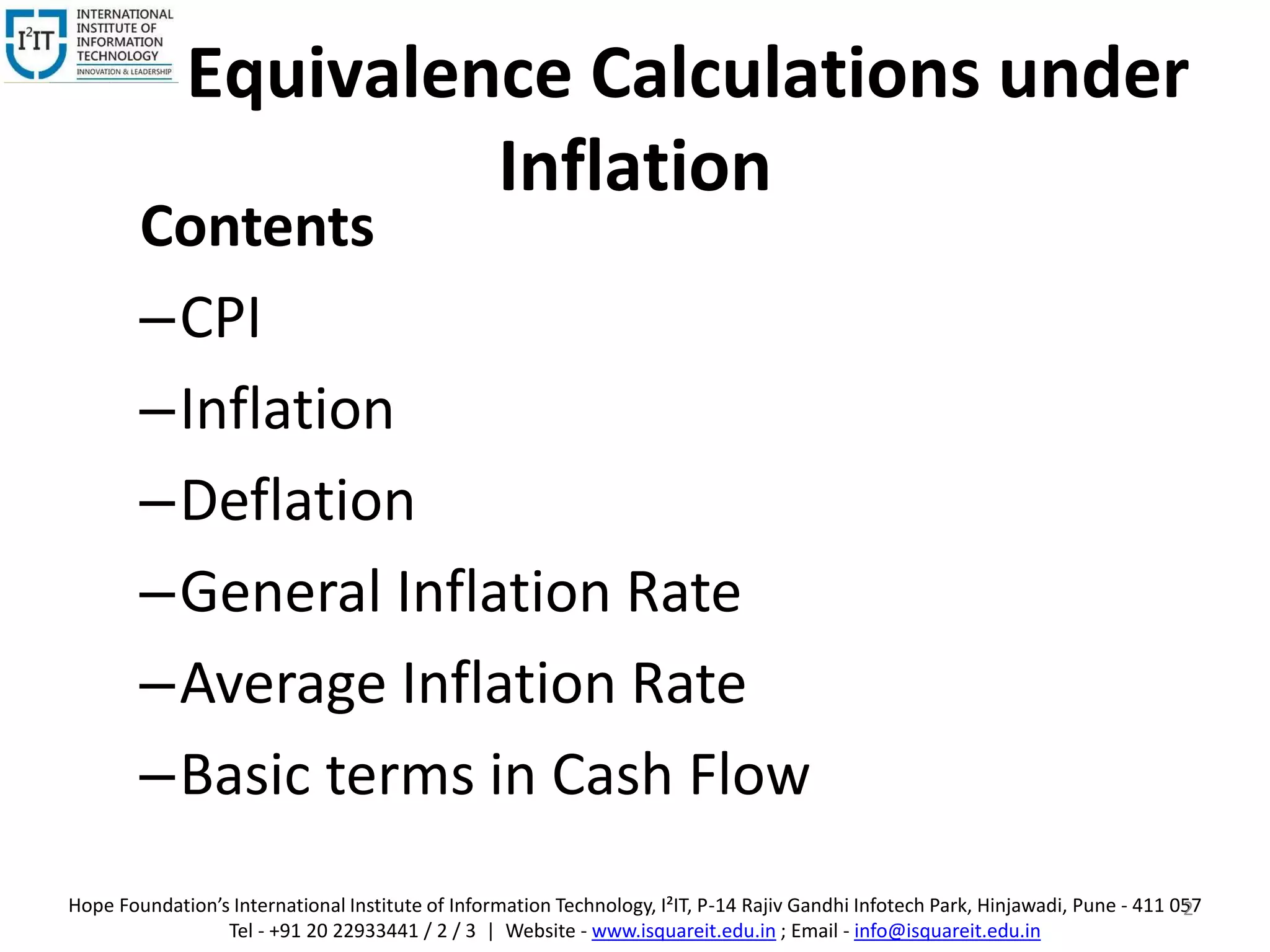 Equivalence Calculation Under Inflation | PPTX | Stocks and Bonds ...