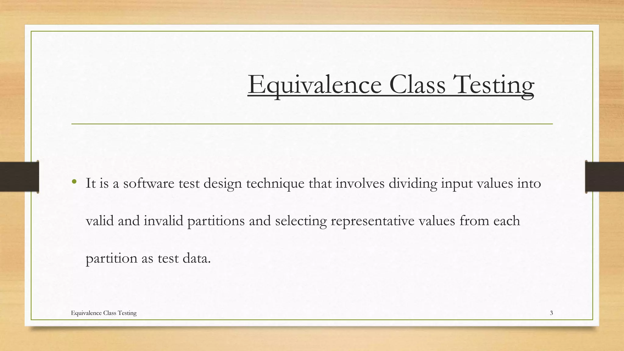 Equivalence class testing | PPTX