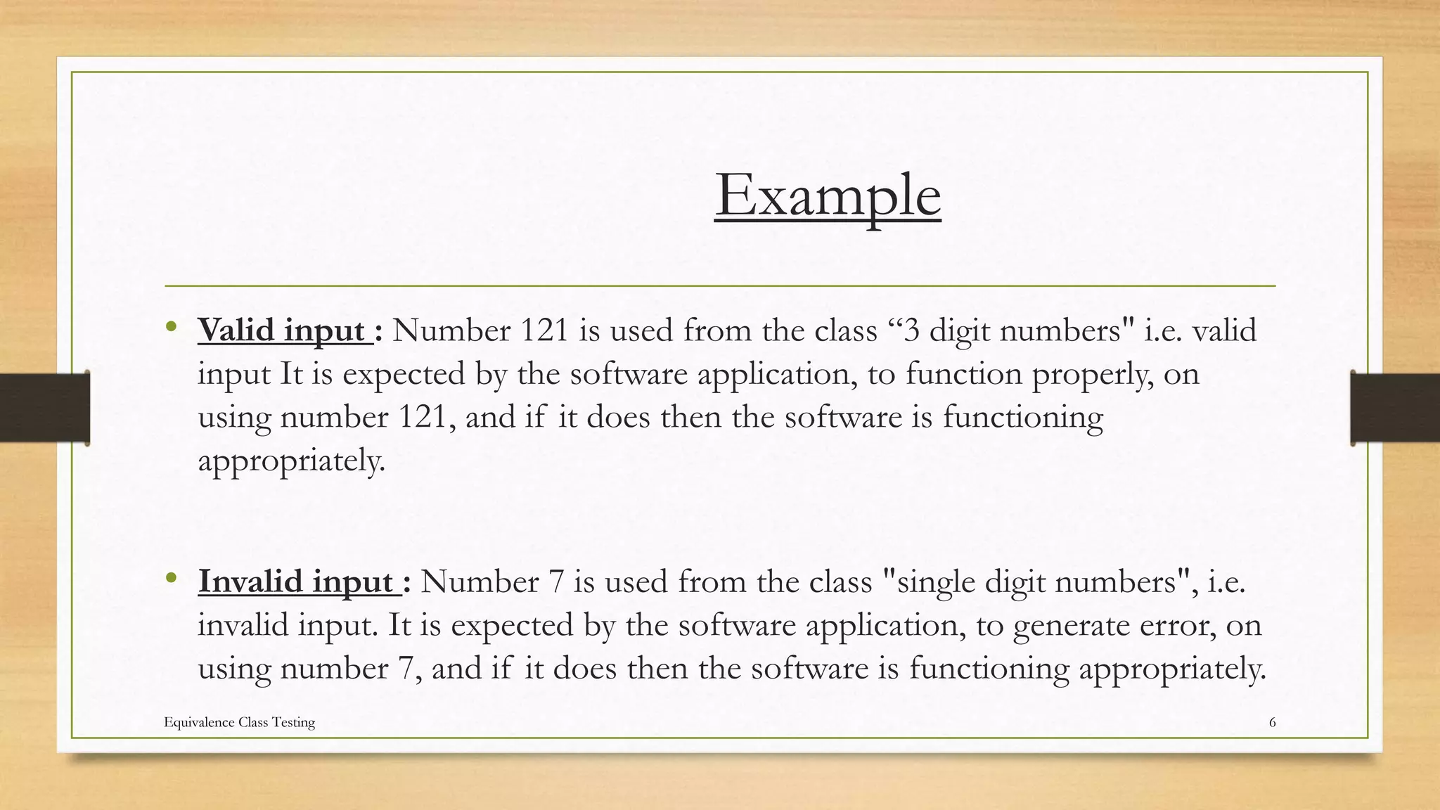 Equivalence class testing | PPTX