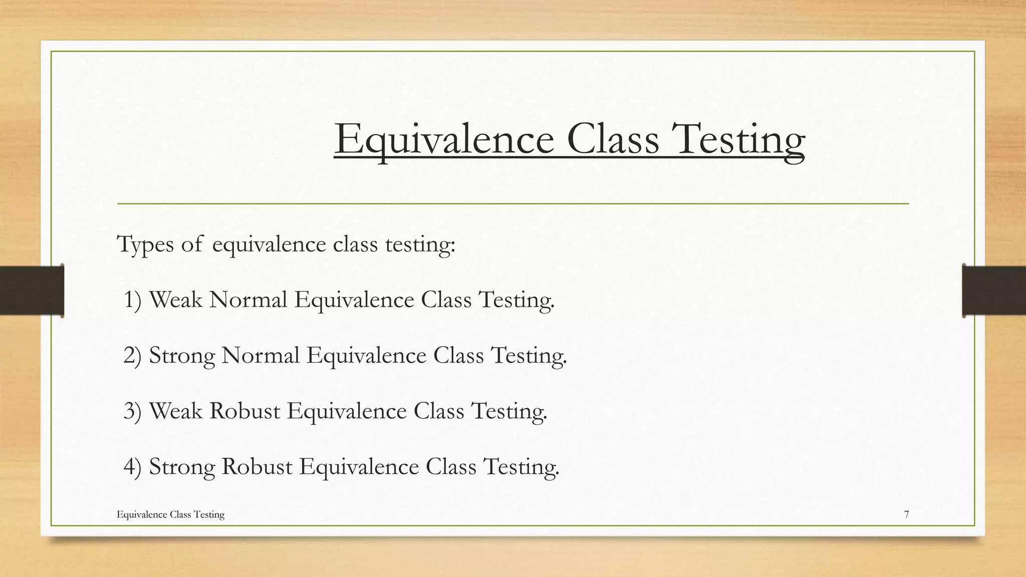 Equivalence class testing | PPTX