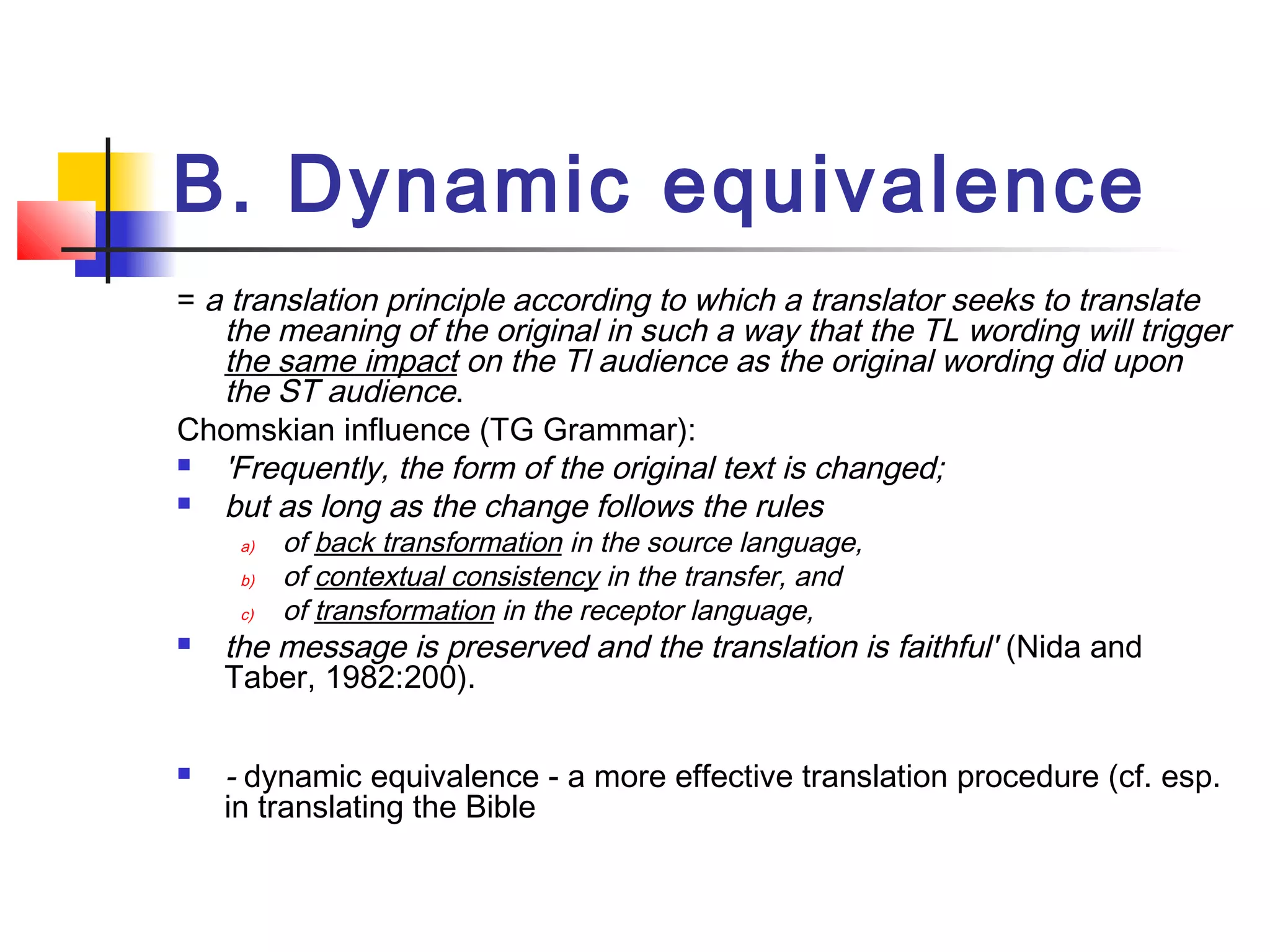 Equivalencein translation | PPT