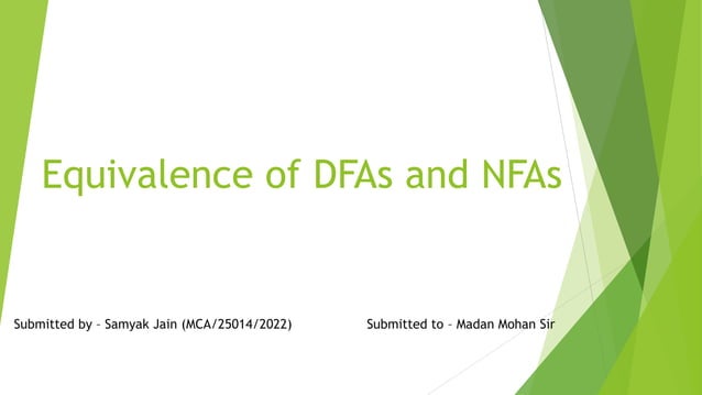 Equivalence of DFAs and NFAs.pptx | Technology & Computing