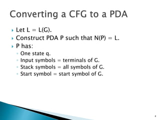 Equivalence of pda, cfg1 | PPT