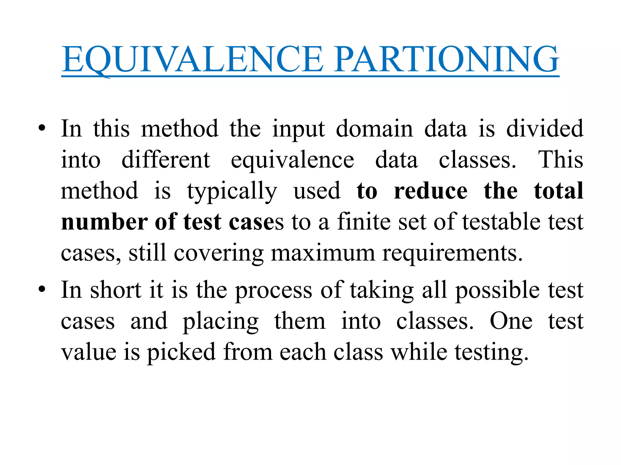 Equivalence partinioning and boundary value analysis | PPTX