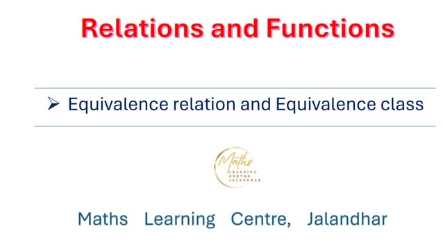equivalence relation and equivalence class | PDF