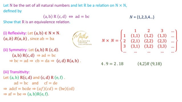 equivalence relation and equivalence class | PDF
