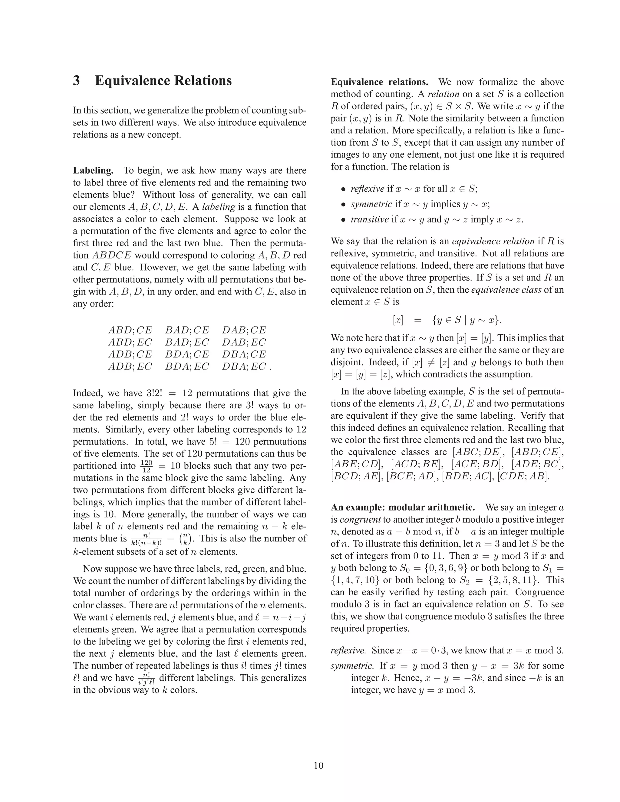 Equivalence relations | PDF