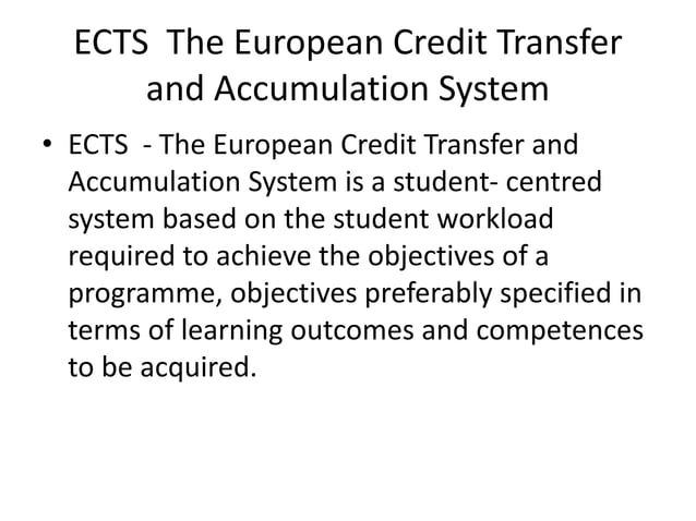 Equivalency of courses transcripts, credit system | PPTX