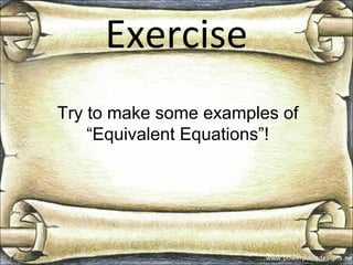Equivalent equation | PPT