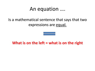 Equivalent equations | PPT