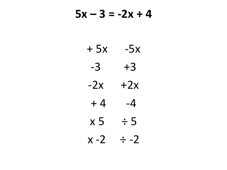 Equivalent equations