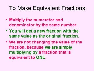 Equivalent fractions | PPT