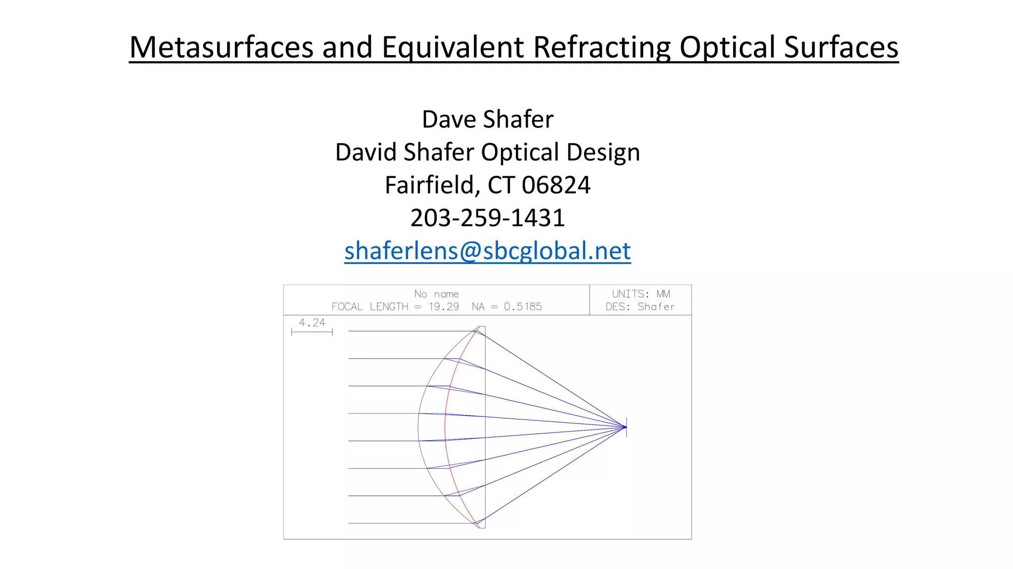 Equivalent refracting surface and metasurfaces, april 2020 | PPTX