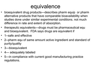 Equivalents | PPT | Pharmaceutical Industry | Industries