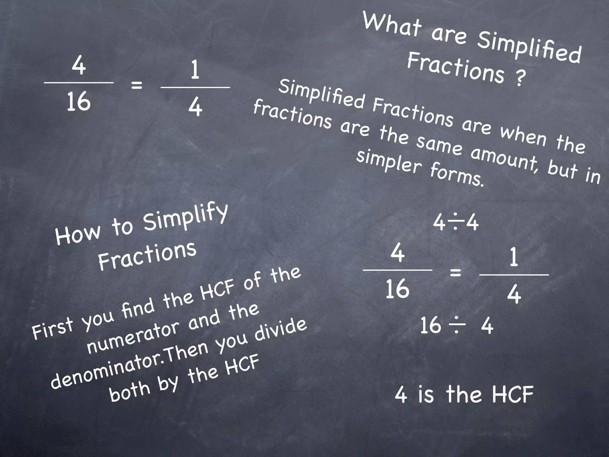 Equivalent, simplifying and ordering fractions | PPT