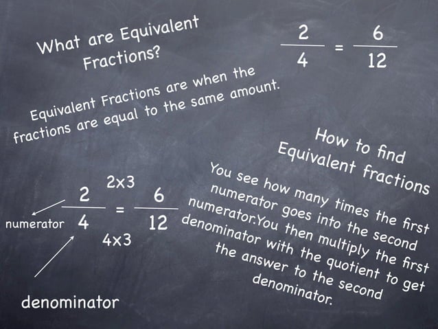 Equivalent, simplifying and ordering fractions | PPT
