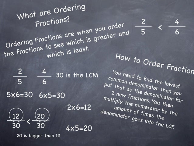 Equivalent, simplifying and ordering fractions | PPT